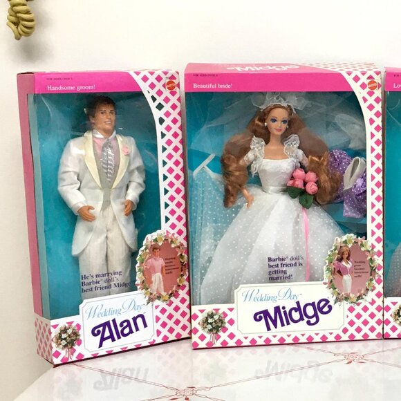 Mattel | Toys | 99 Mattel Barbie Wedding Day Set W Bride Midge Groom ...